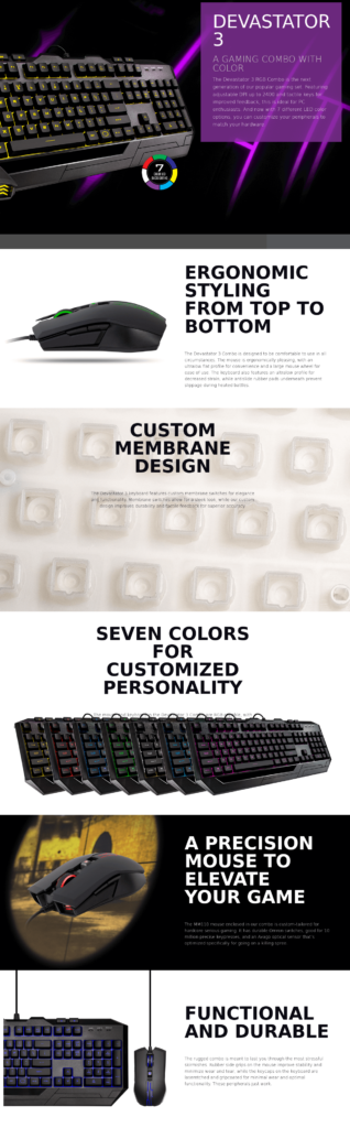 Cooler Master Gaming Keyboard & Mouse: Devastator 3 Mem-Chanical ...